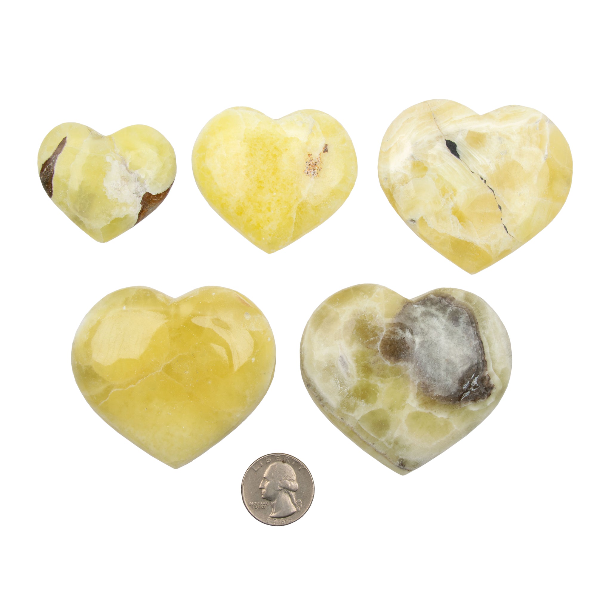 Aragonite - Lemon, Hearts, A-Grade – Pink Heart Healing