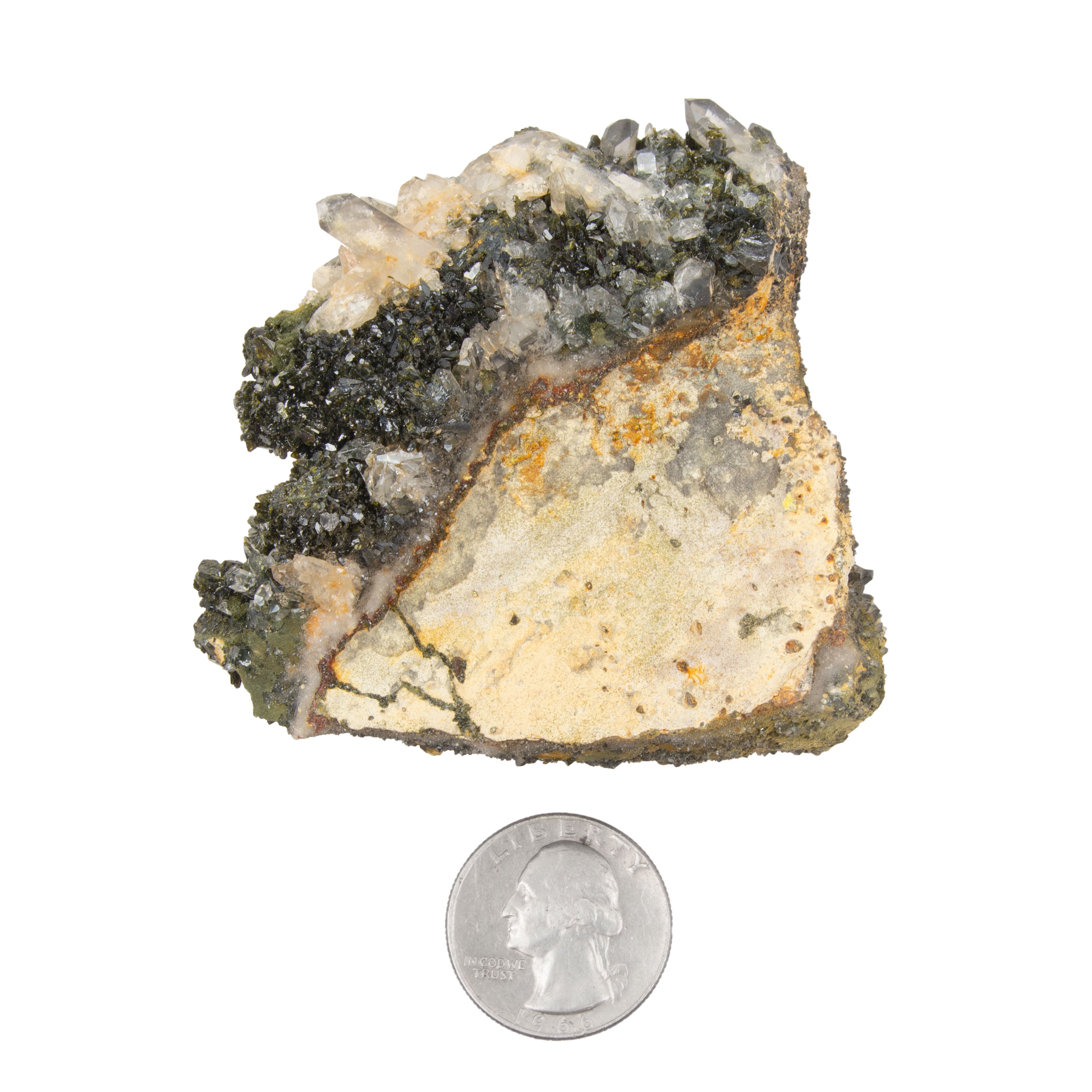 Quartz, Chinese Epidote – Pink Heart Healing