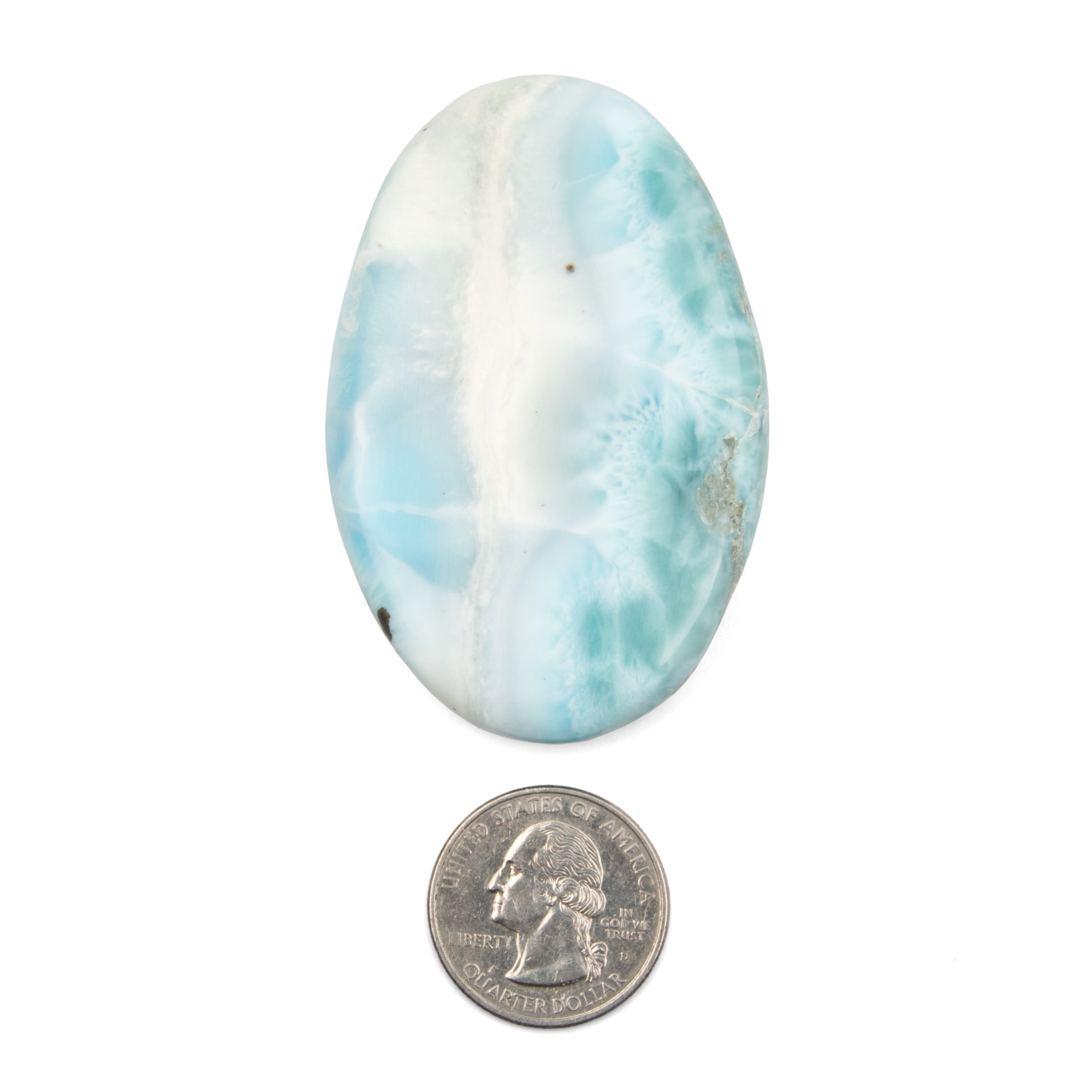 Larimar Palm Stone – Pink Heart Healing