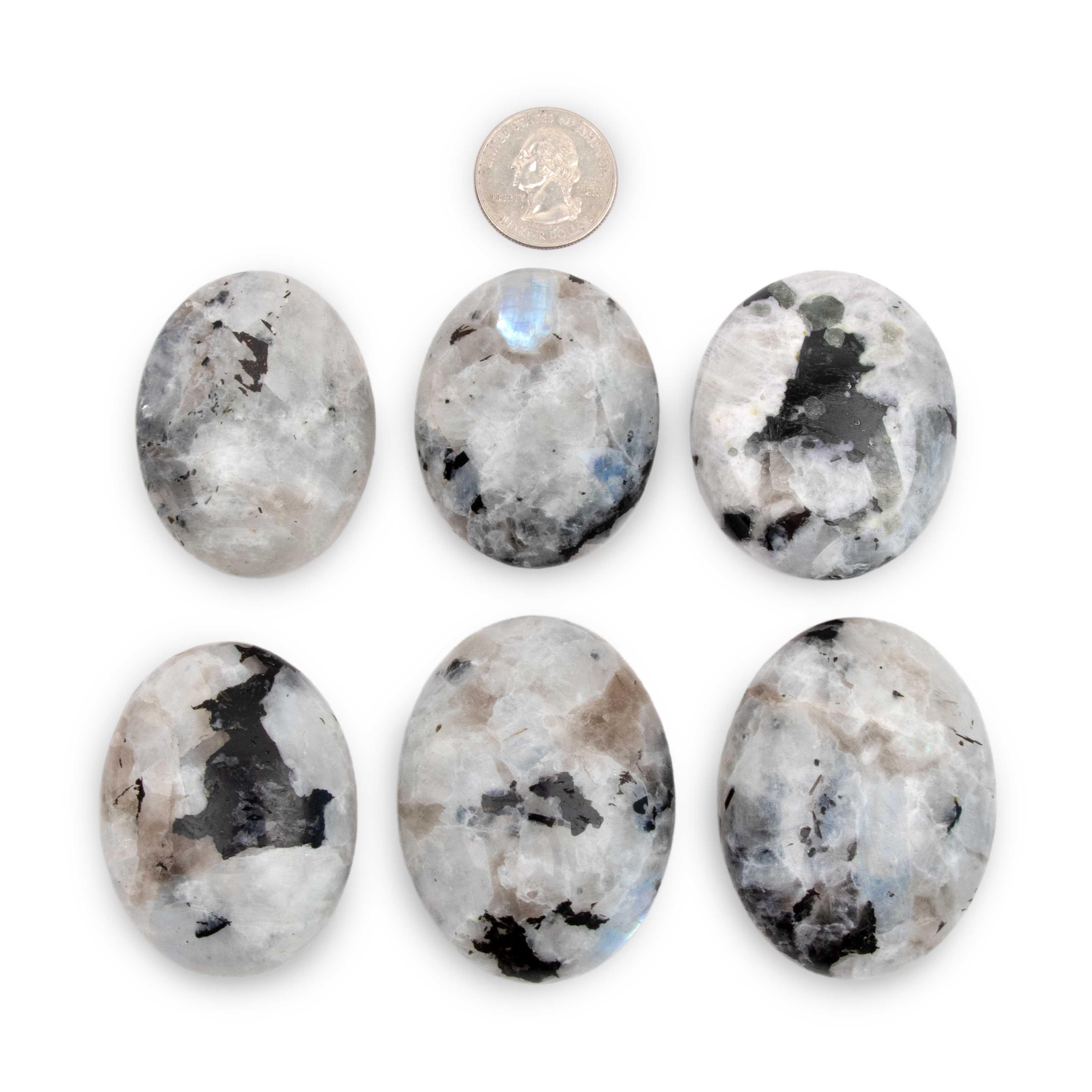 Moonstone - Rainbow, Blue Flash, Palms – Pink Heart Healing