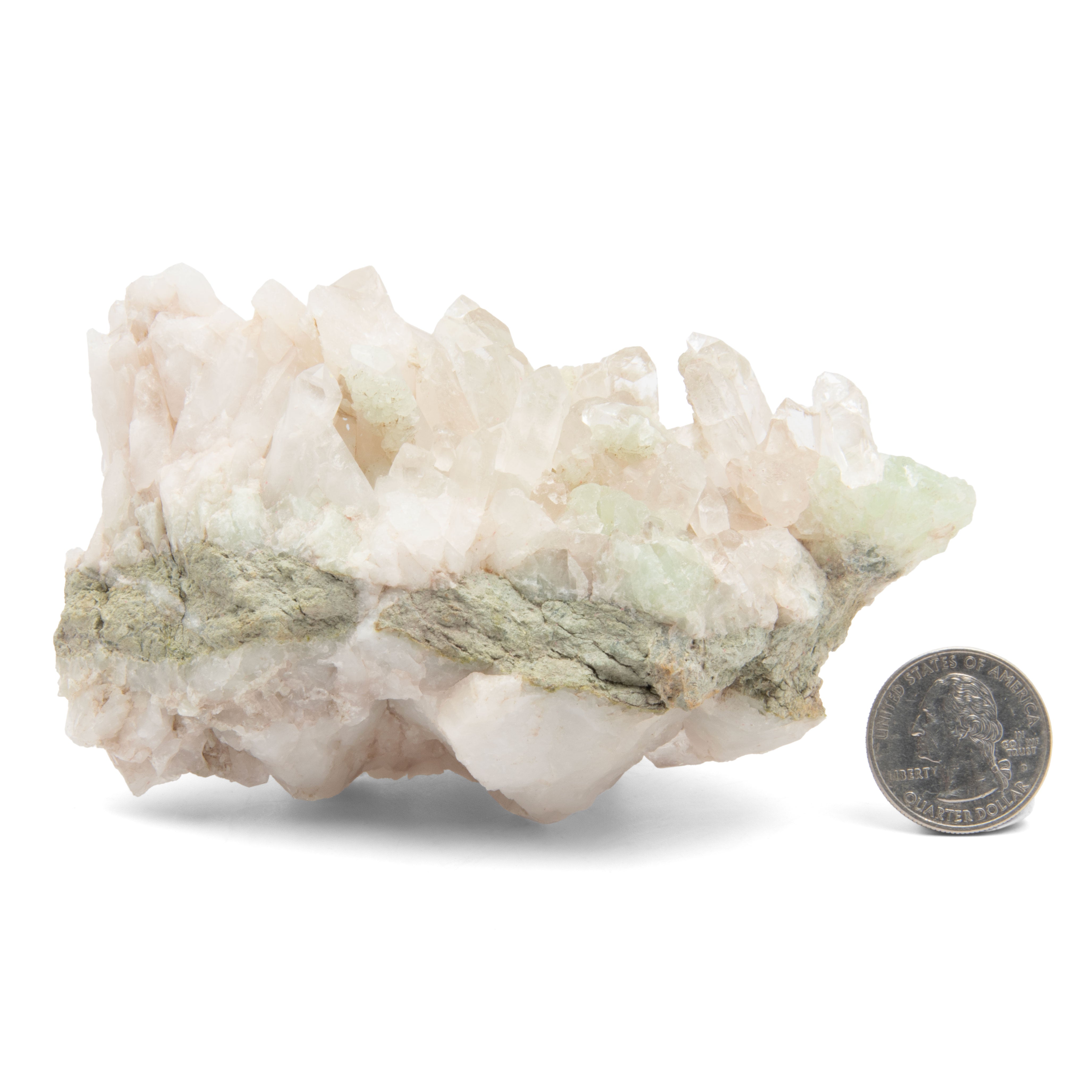 Prehnite - in Quartz Cluster – Pink Heart Healing