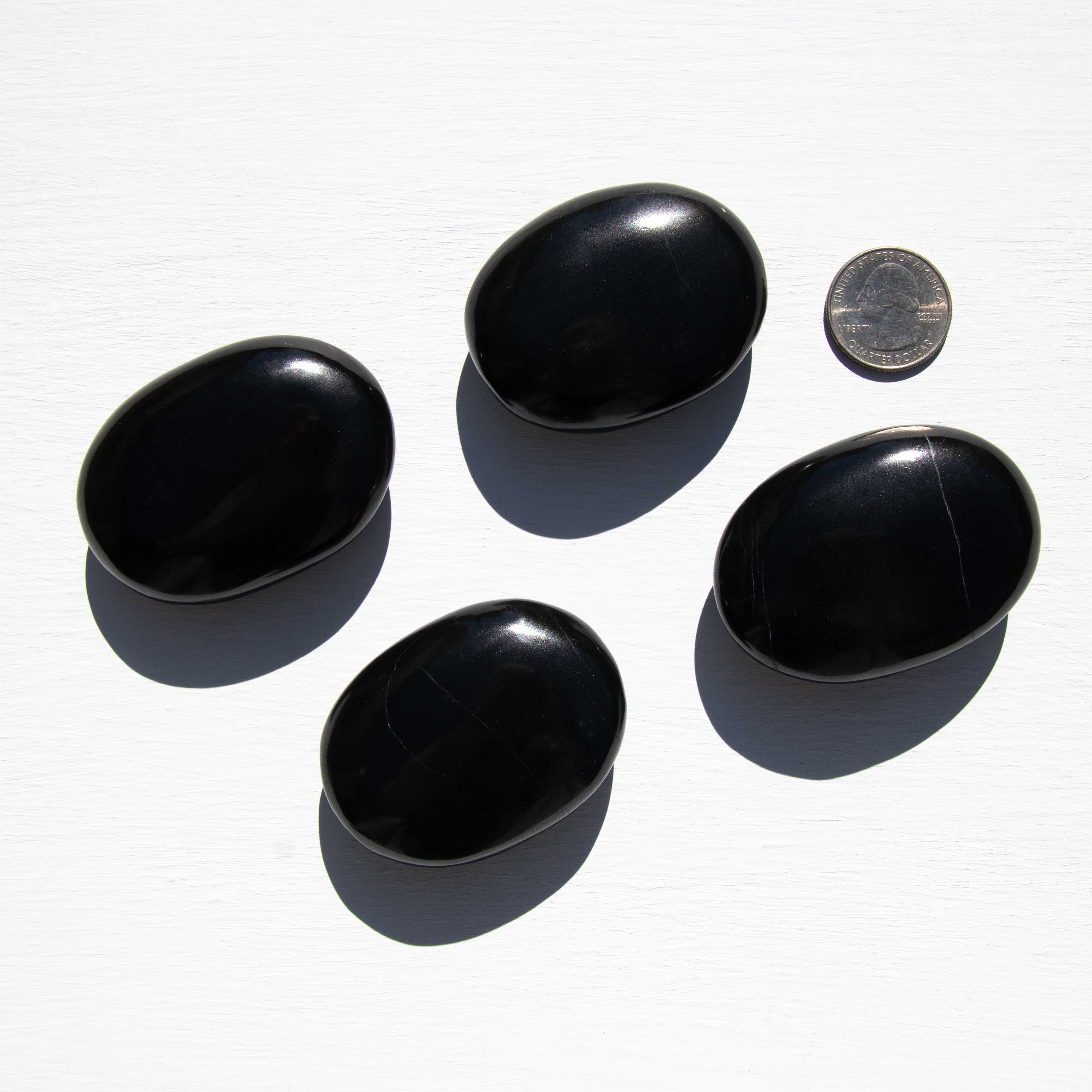 Obsidian, Black - Palm Stone – Pink Heart Healing