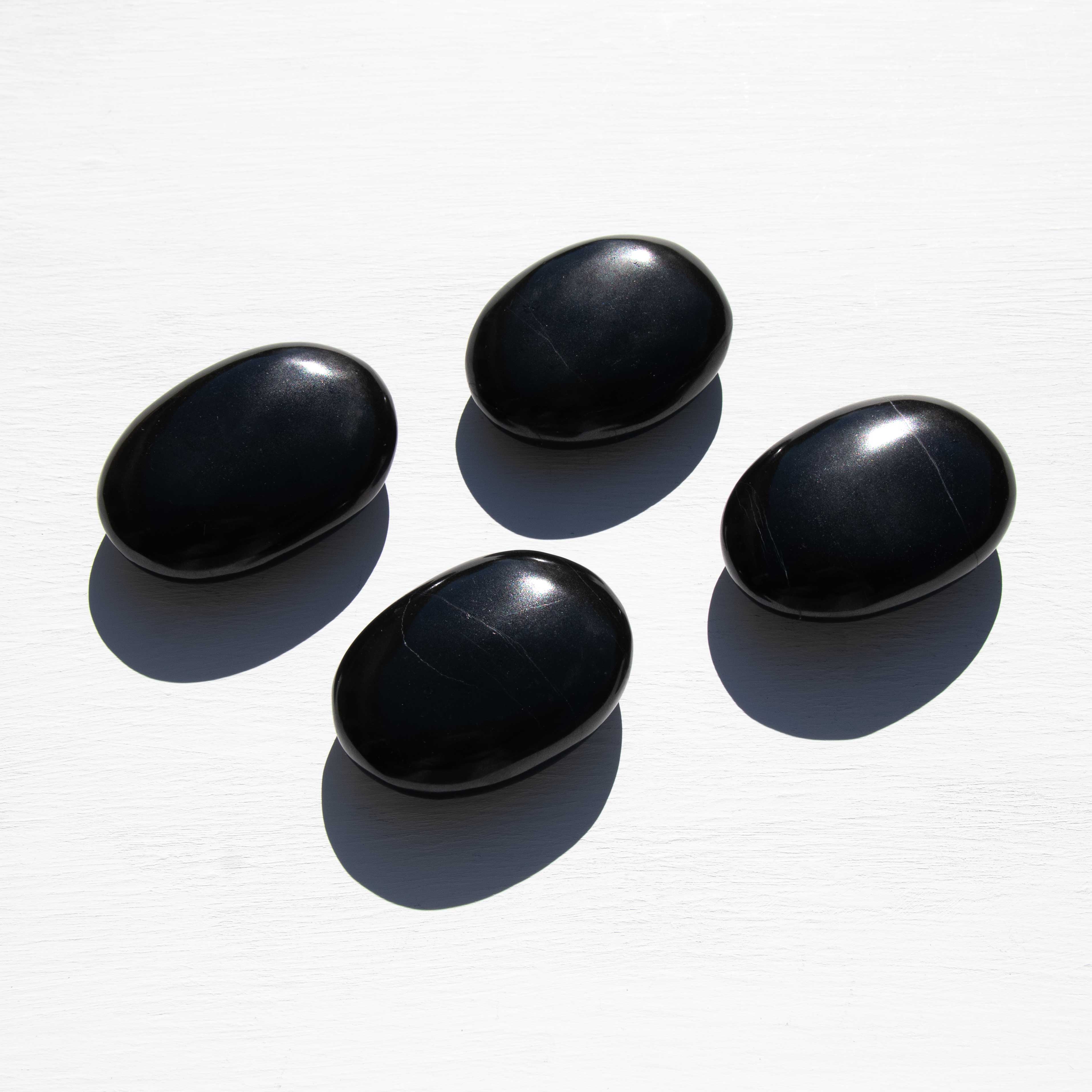 Obsidian, Black - Palm Stone – Pink Heart Healing